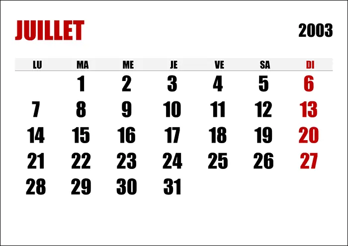 Calendrier 2003 – calendrier.su