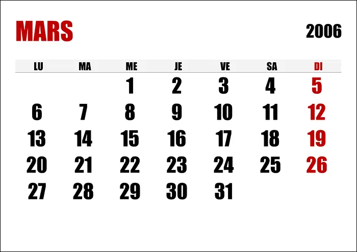 Calendrier 2006 – calendrier.su
