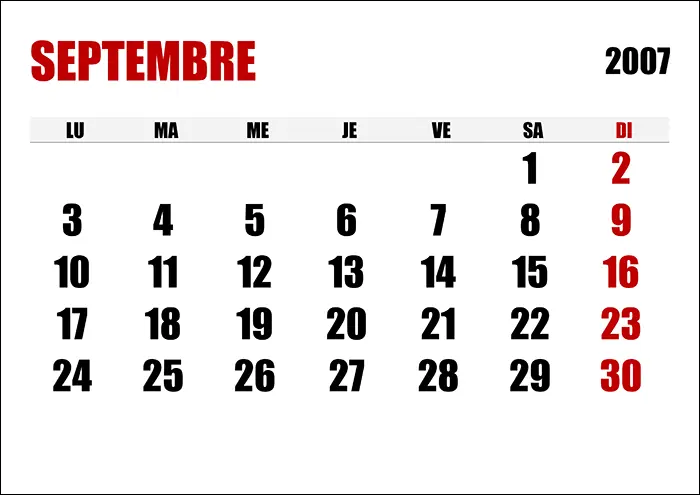 Calendrier 2007 – calendrier.su