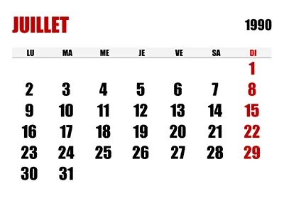 Calendrier 1990 – calendrier.su