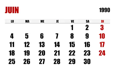 Calendrier 1990 – calendrier.su