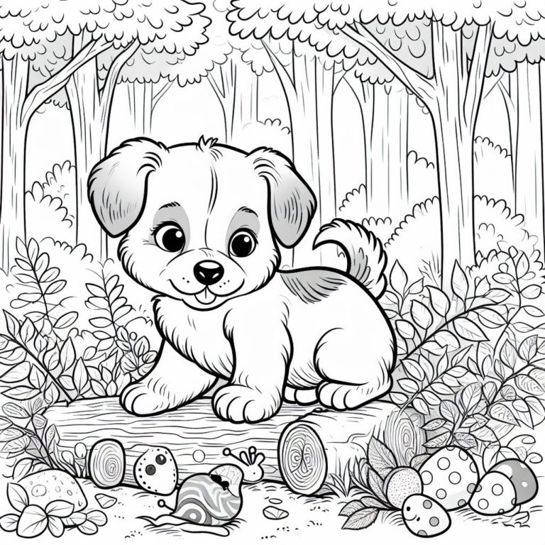 Bébé chien à colorier – calendrier.su